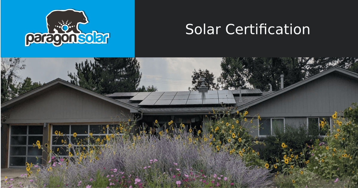 Solar Certification | Paragon Solar