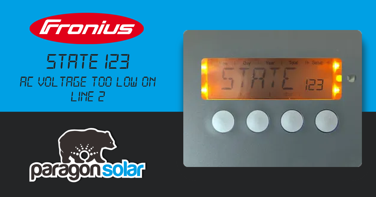 Fronius State 123 Error | Paragon Solar