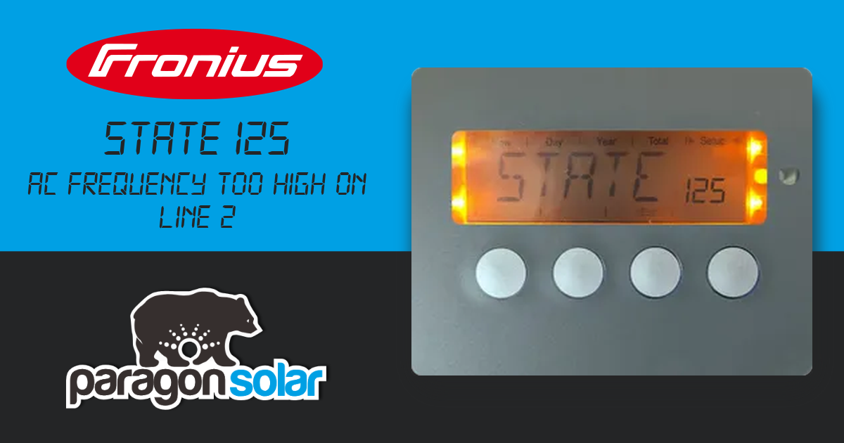 Fronius State 125 Error | Paragon Solar